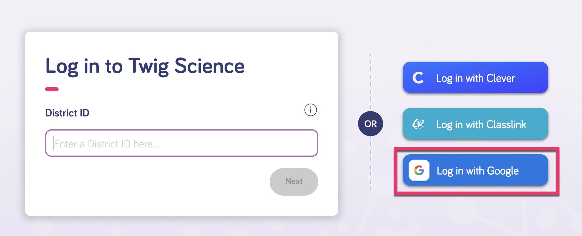 Twig Middle School: Log in – Imagine Classroom
