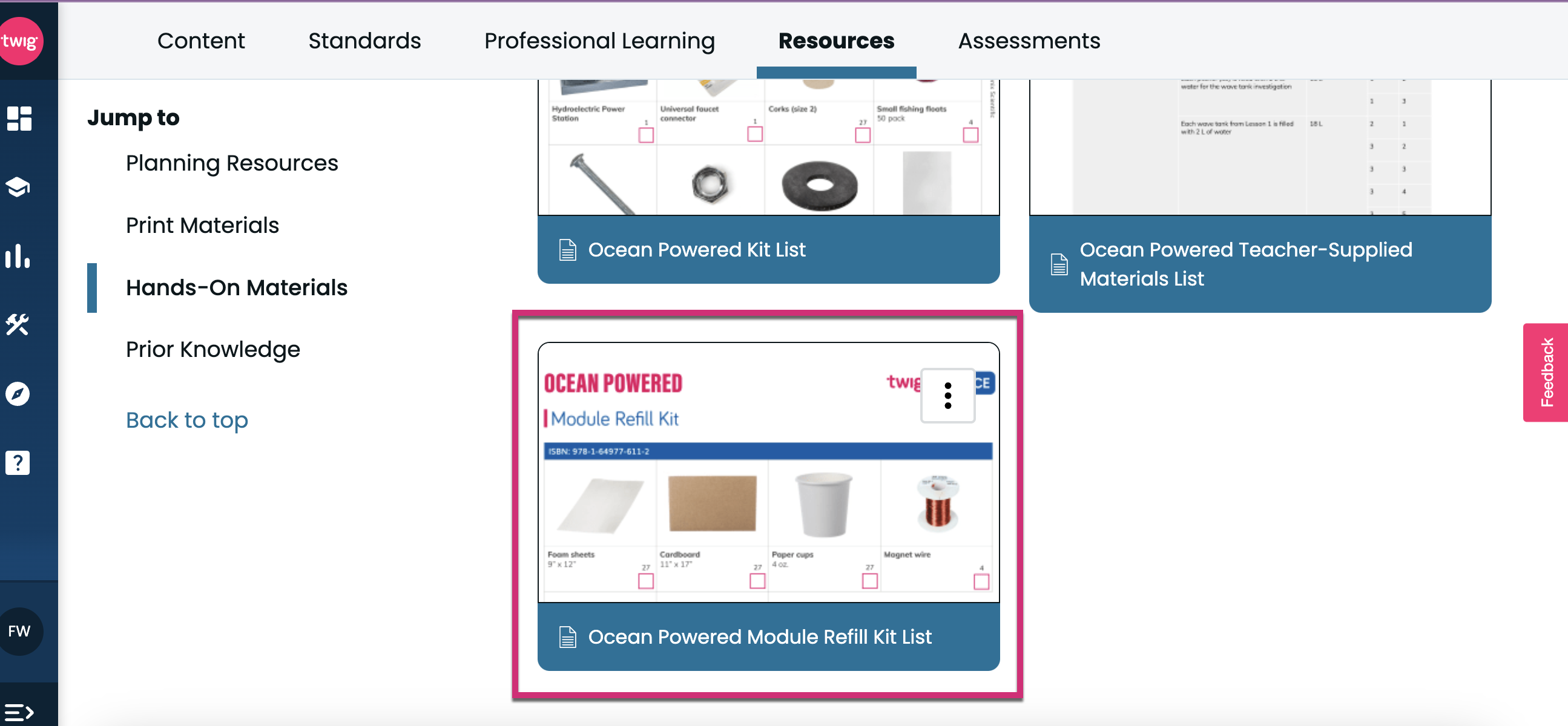 Twig Middle School: Module Refill Kit Lists – Twig Science