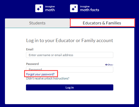Resetting your educator username or password in the Product Portal and ...